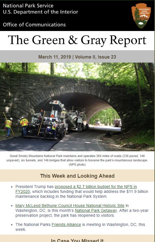 NPS Green & Gray Report (U.S. National Park Service)