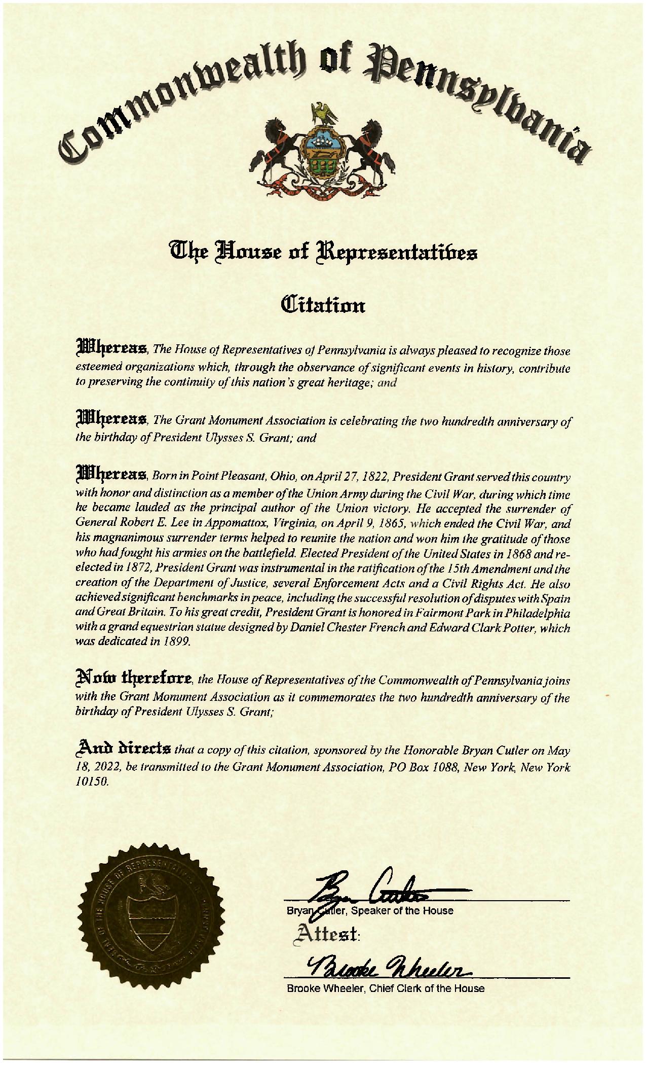 Message from Pennsylvania (U.S. National Park Service)