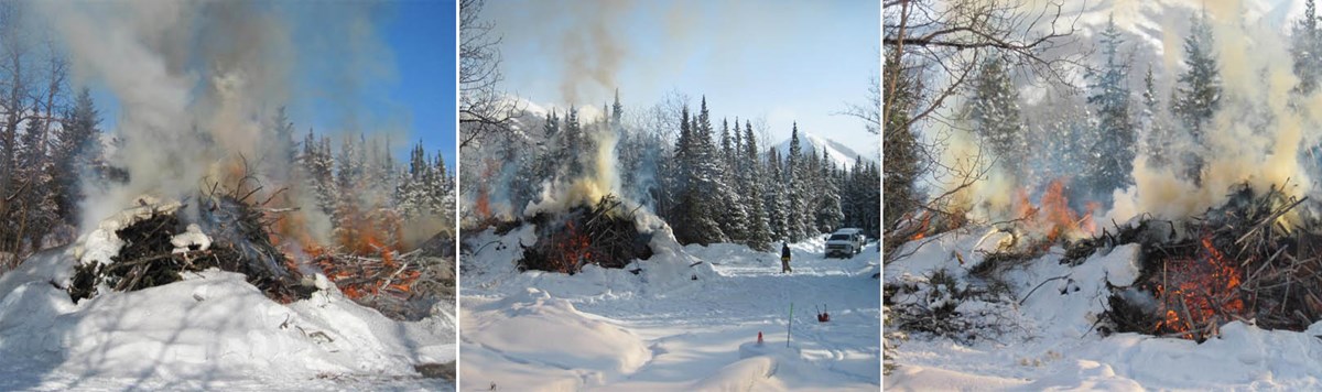 Denali ignites first burn pile of the season (U.S. National Park Service)