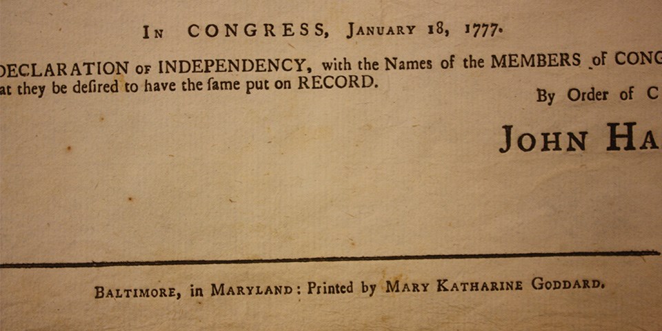 Mary Katharine Goddard Takes a Stance (U.S. National Park Service)