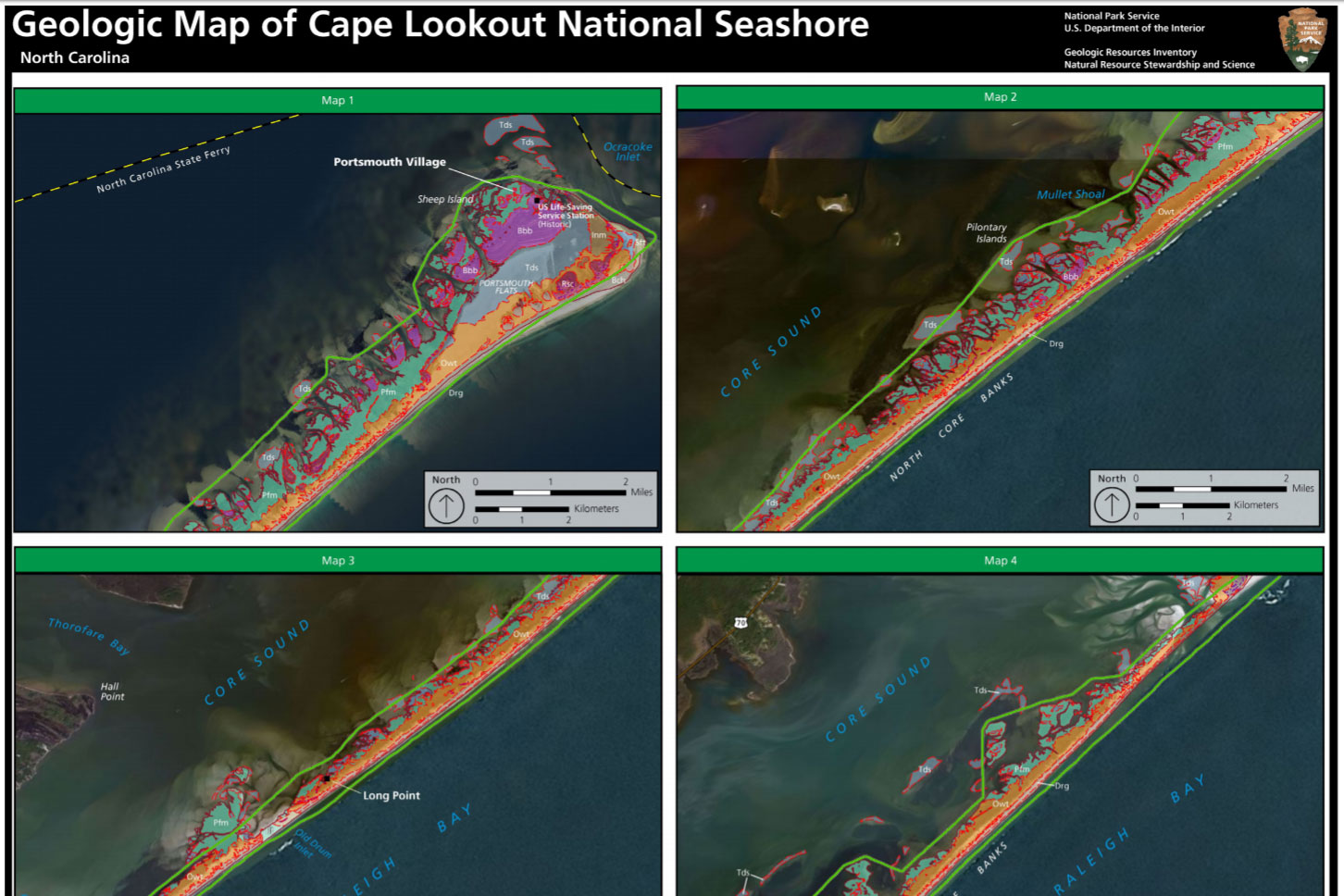 NPS Geodiversity Atlas—Cape Lookout National Seashore, North Carolina ...