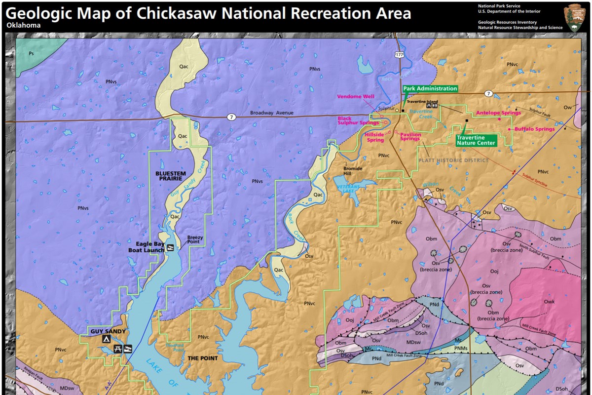 NPS Geodiversity Atlas—Chickasaw National Recreation Area, Oklahoma (U ...
