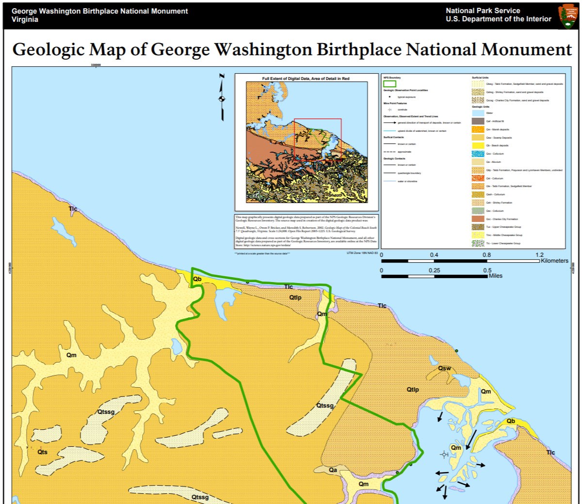 NPS Geodiversity Atlas—George Washington Birthplace National Monument ...