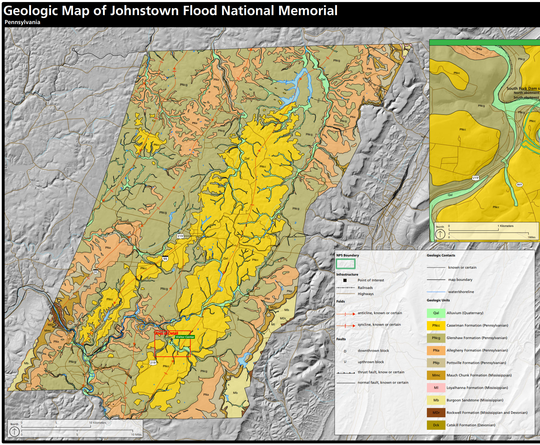 NPS Geodiversity Atlas—Johnstown Flood National Memorial, Pennsylvania ...