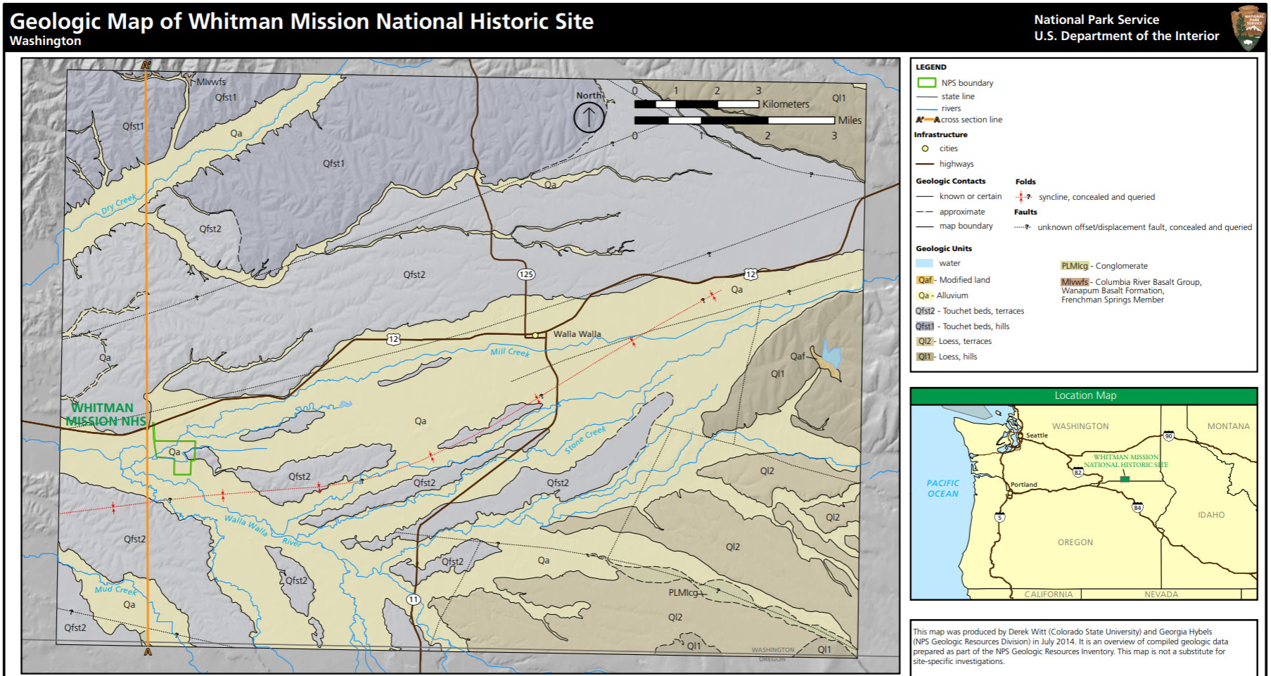 NPS Geodiversity Atlas—Whitman Mission National Historic Site ...