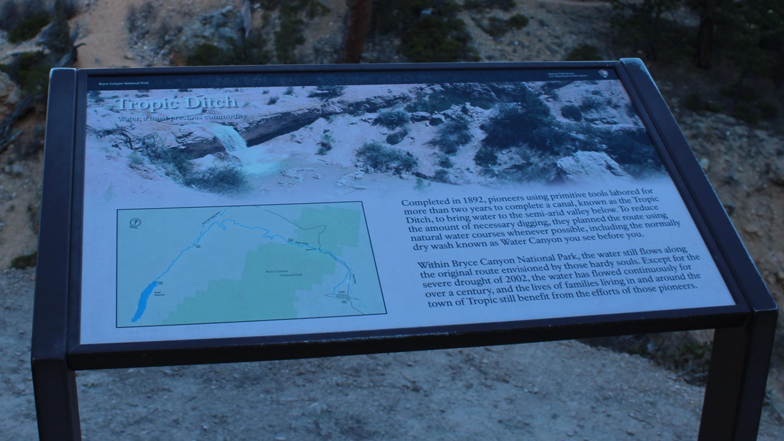 Tropic Ditch wayside (U.S. National Park Service)