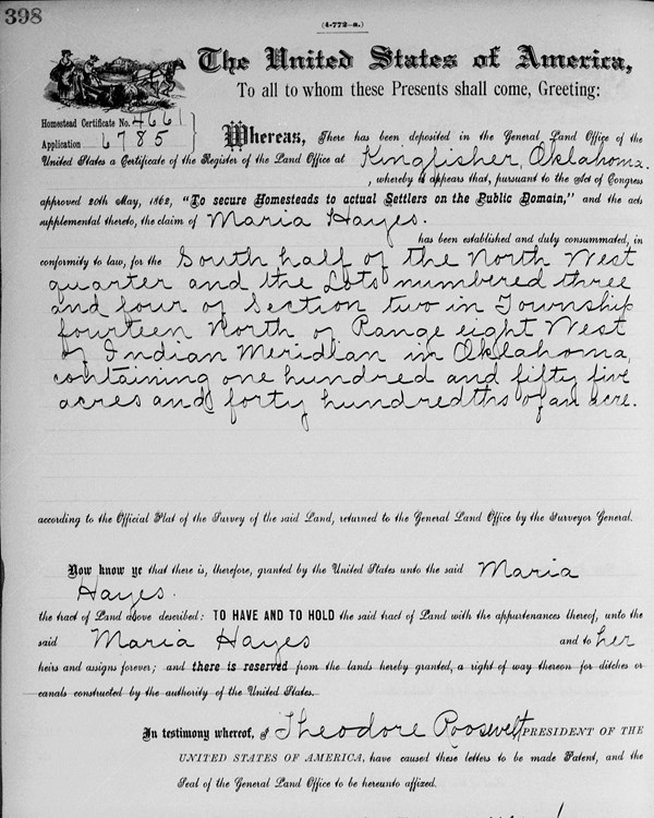 Maria Hayes – Canadian County, Oklahoma (U.S. National Park Service)