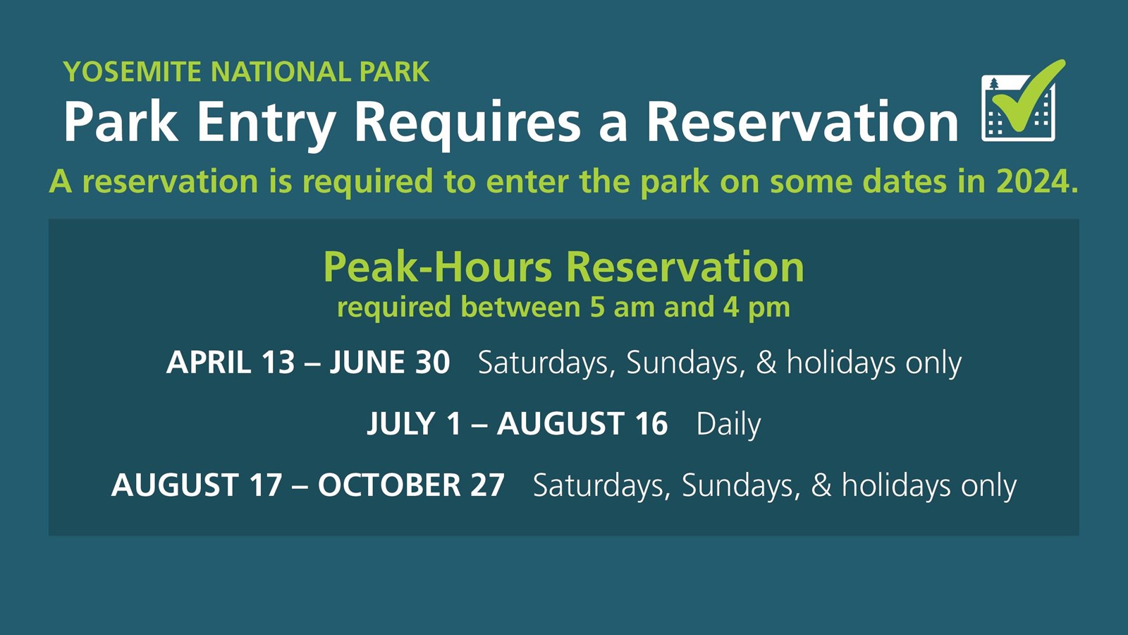 Entrance Reservations (U.S. National Park Service)