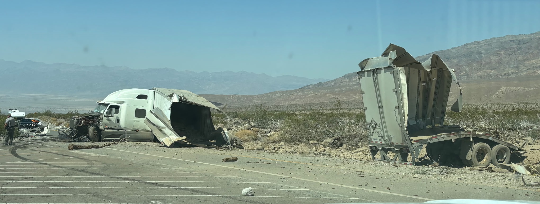 Fatal semi-truck crash at Emigrant Junction 05-20-2025 - Death Valley ...