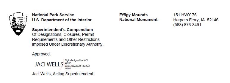 Superintendent Compendium - Effigy Mounds National Monument (U.S ...