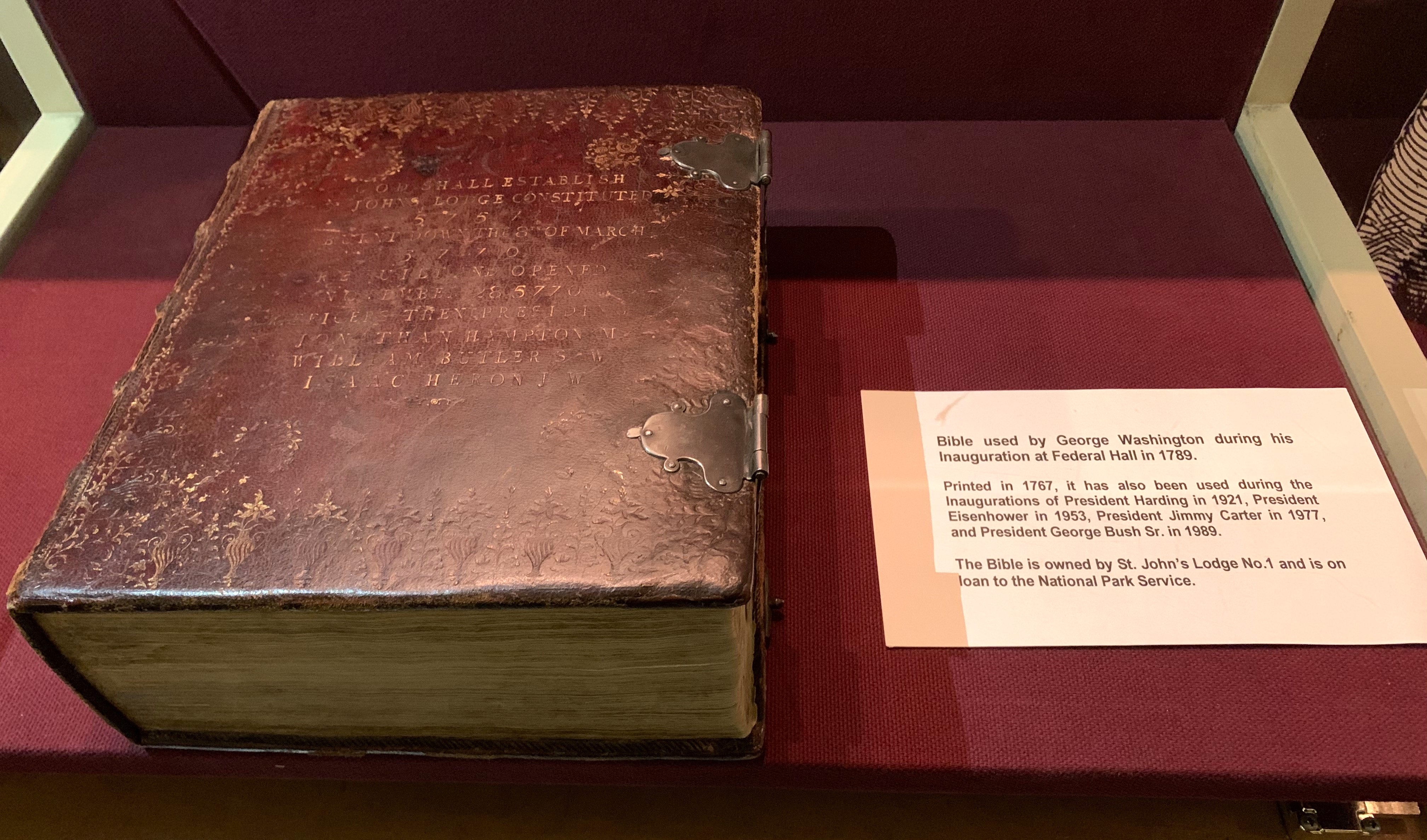 The George Washington Inaugural Bible - Federal Hall National Memorial ...