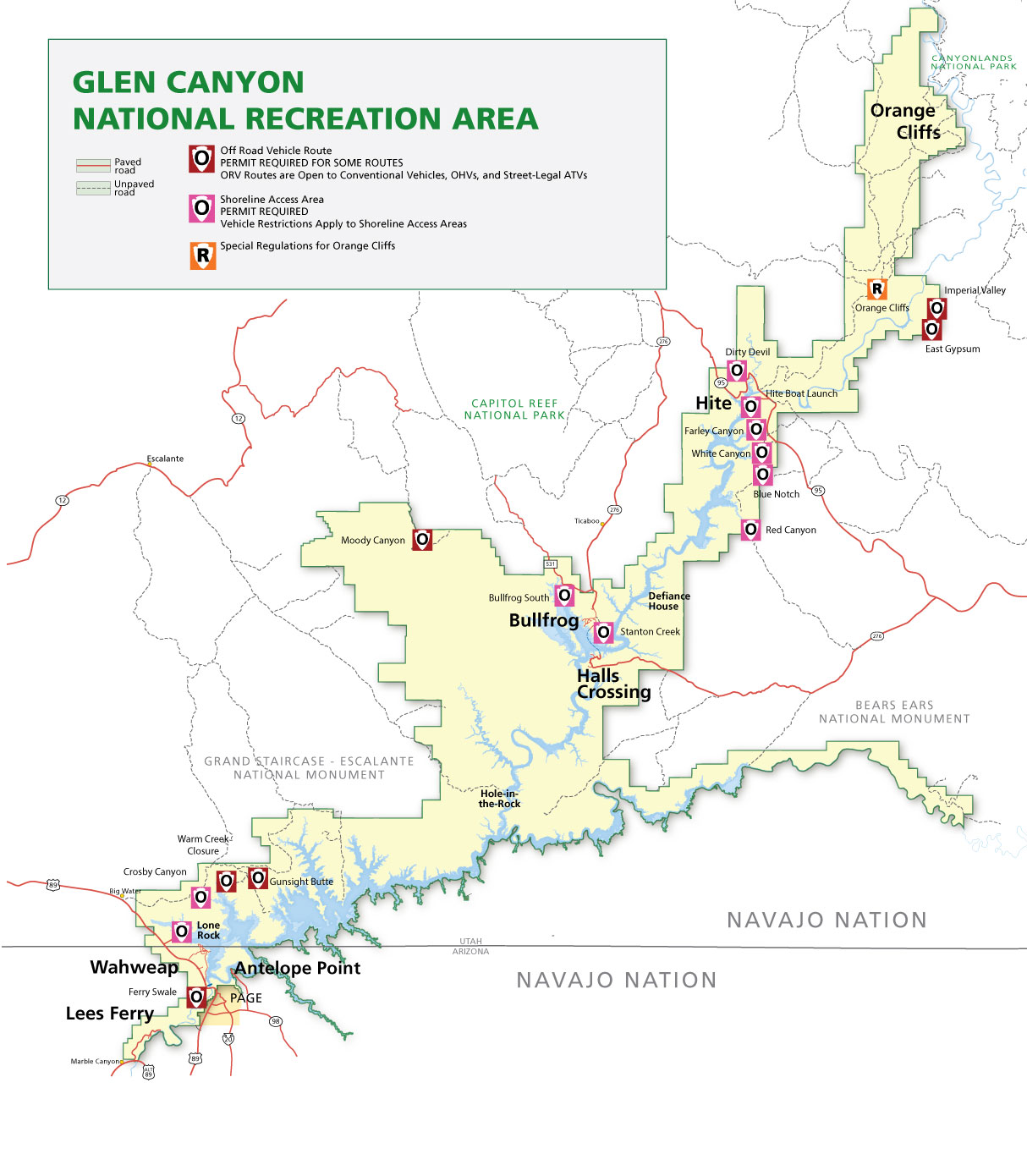 ORV Maps - Glen Canyon National Recreation Area (U.S. National Park ...