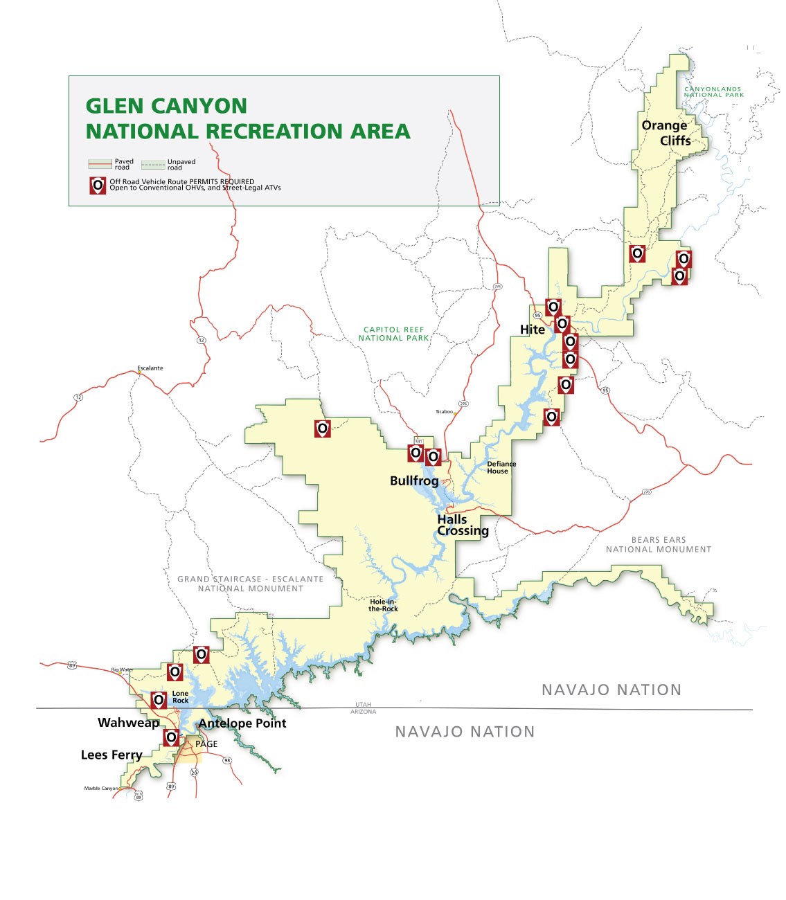 ORV Maps - Glen Canyon National Recreation Area (U.S. National Park ...