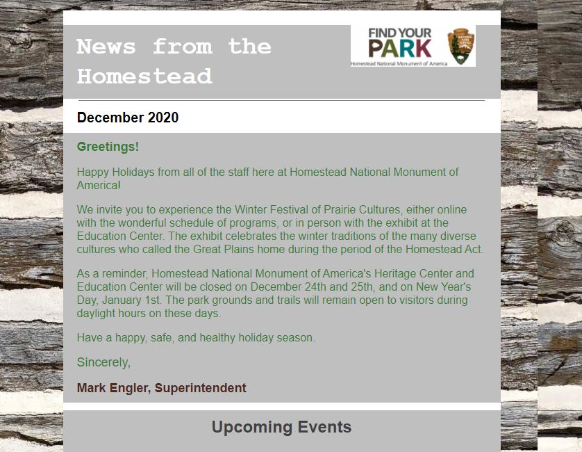 Park Newsletter - Homestead National Historical Park (U.S. National ...