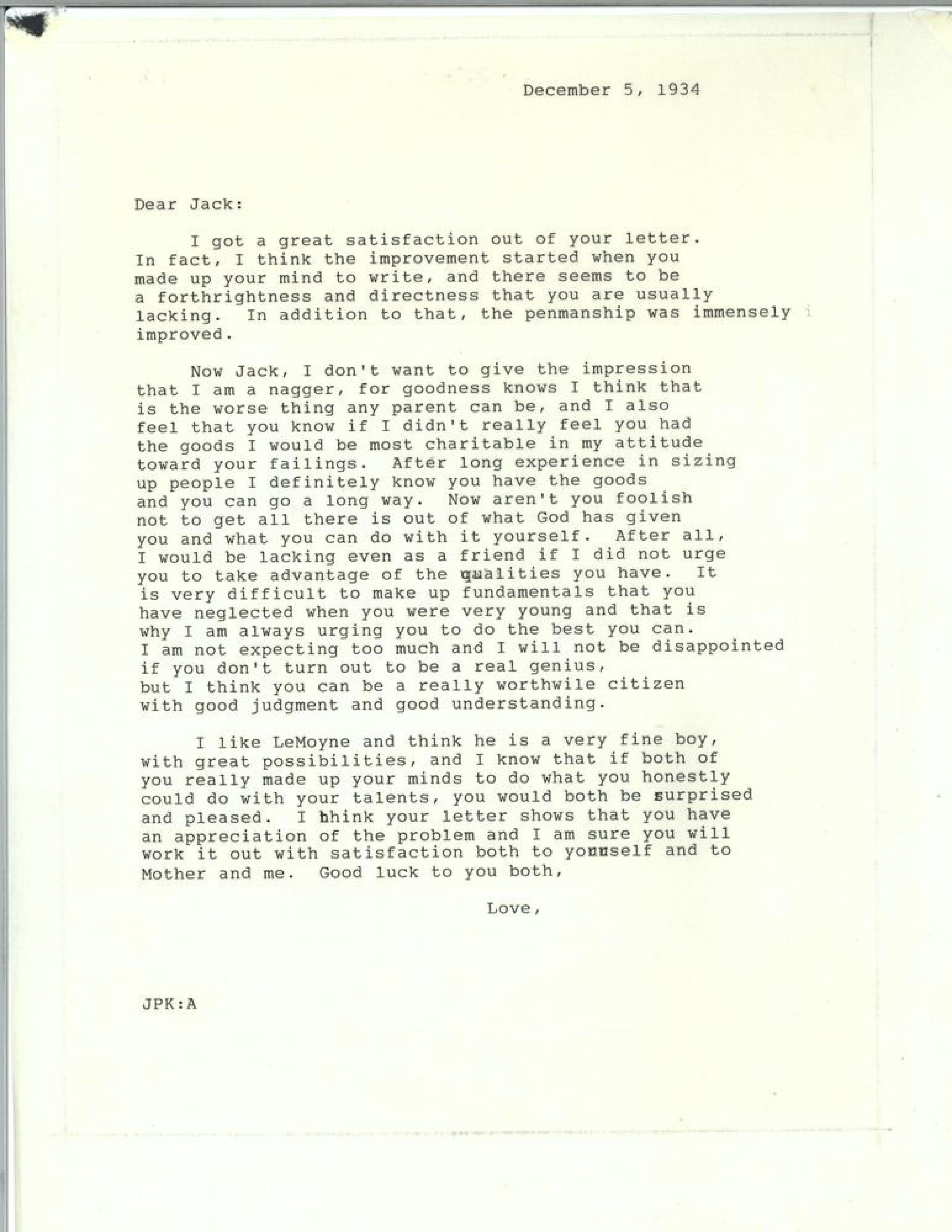 Photographs and Letters Joseph P. Kennedy Sr. Lesson Plan - John ...