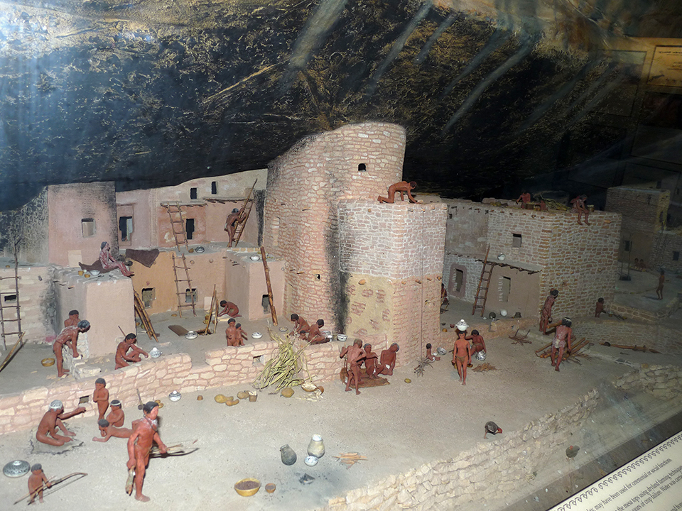 Diorama of Ancestral Puebloan Life in a Cliff Dwelling - Mesa Verde ...