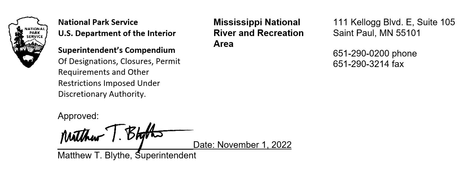 Superintendent's Compendium - Mississippi National River & Recreation ...