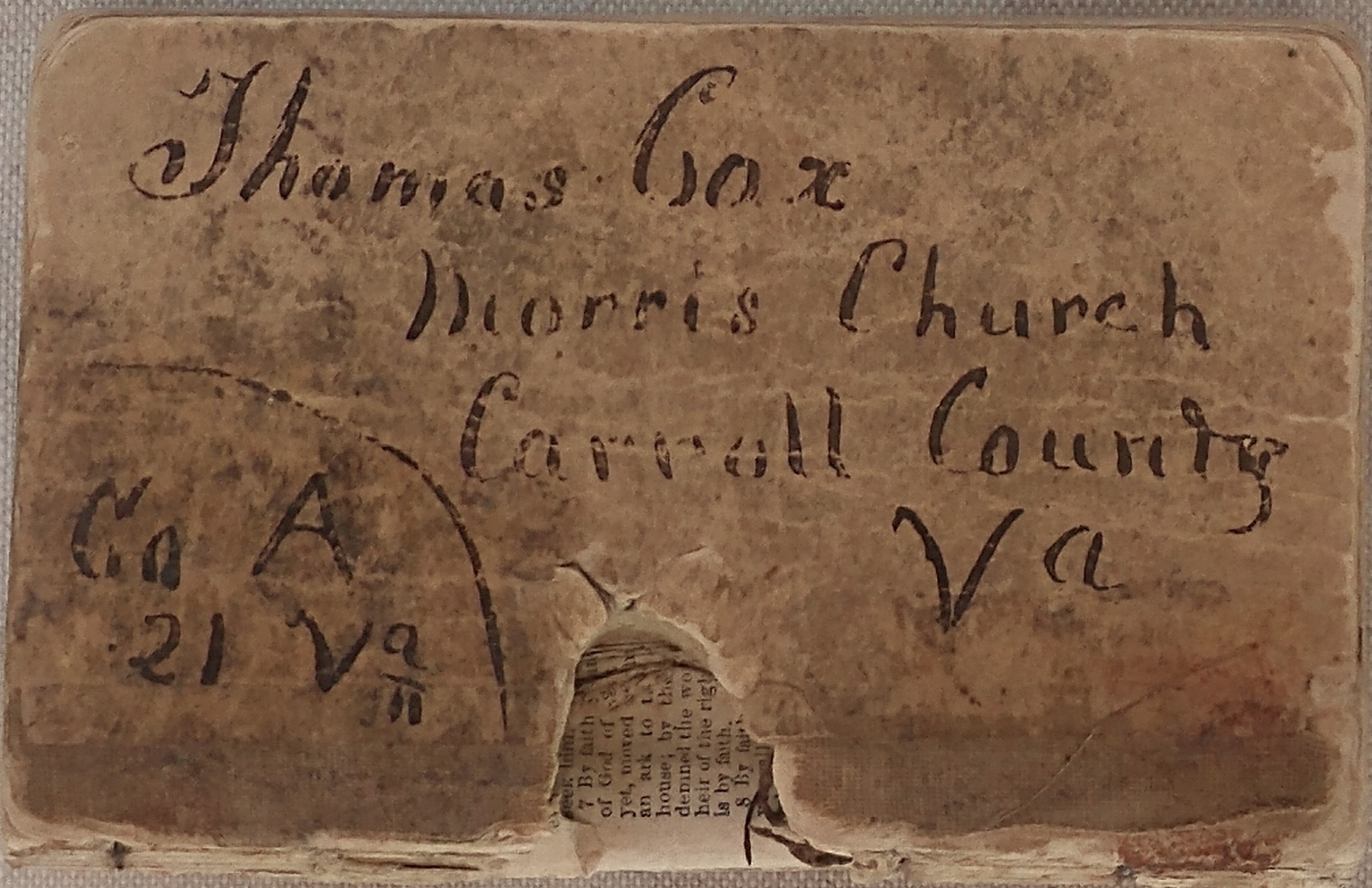 Thomas Cox Bible - Monocacy National Battlefield (U.S. National Park ...