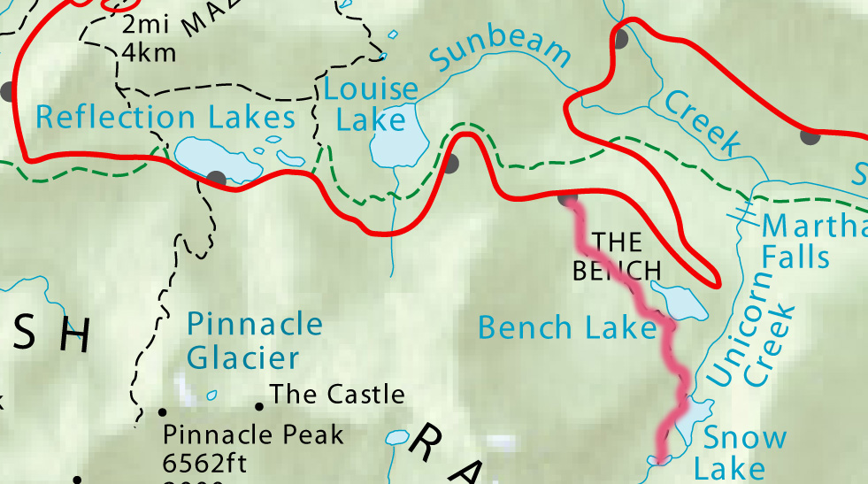 Bench and Snow Lake Trail - Mount Rainier National Park (U.S. National ...