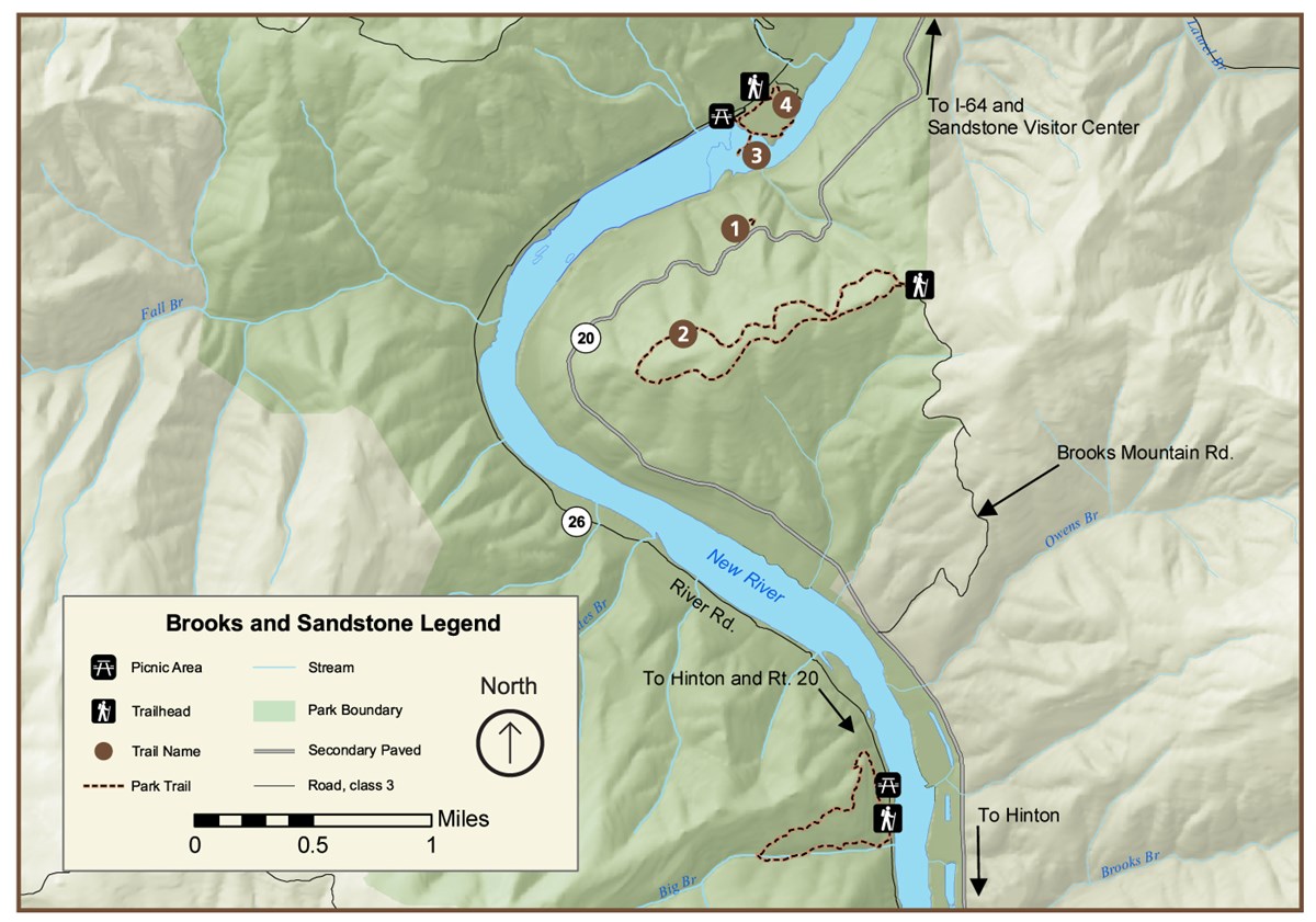 Sandstone-Brooks Area Trails - New River Gorge National Park & Preserve ...