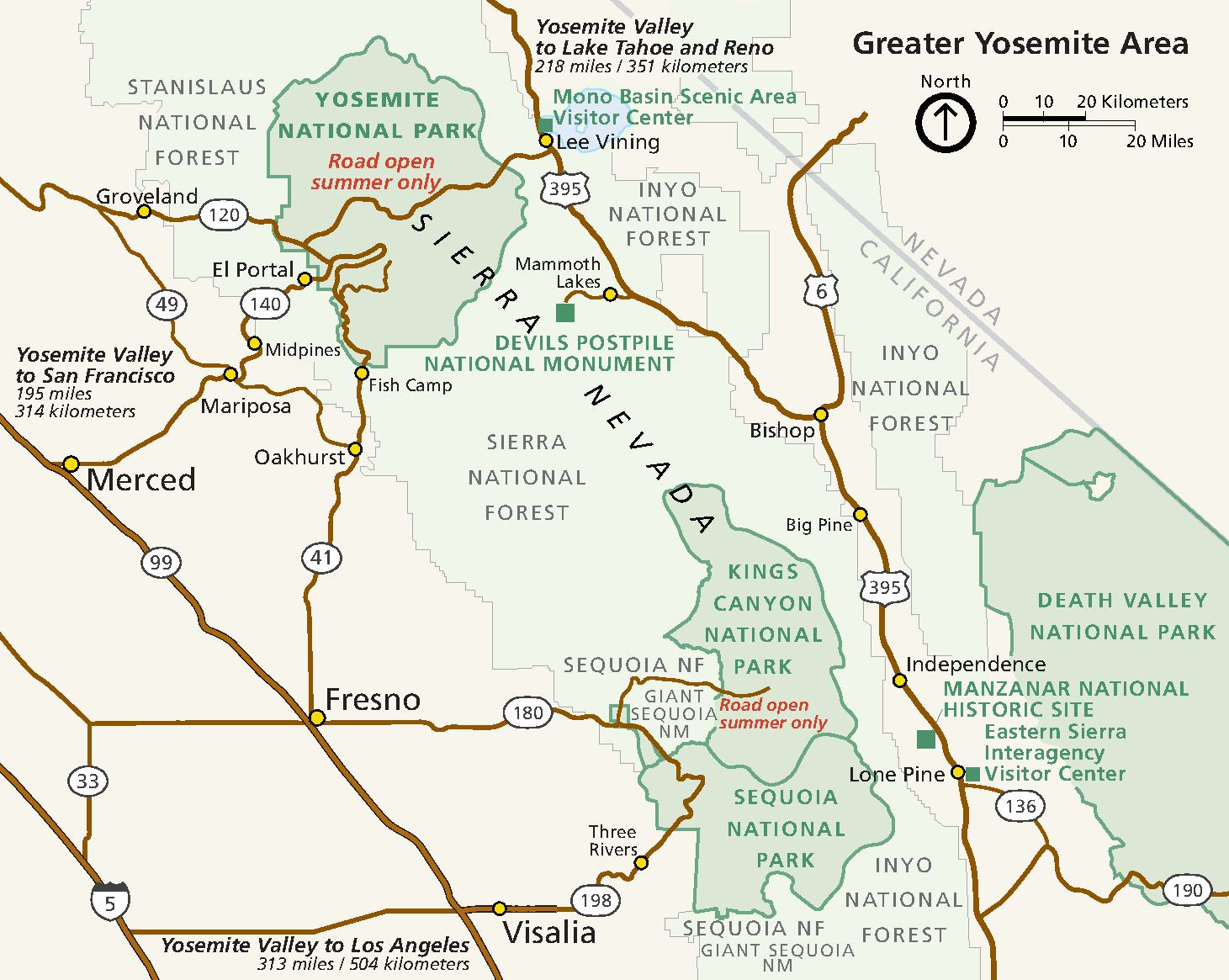 Mapa De California Yosemite Environs Of San Francisco. Yosemite