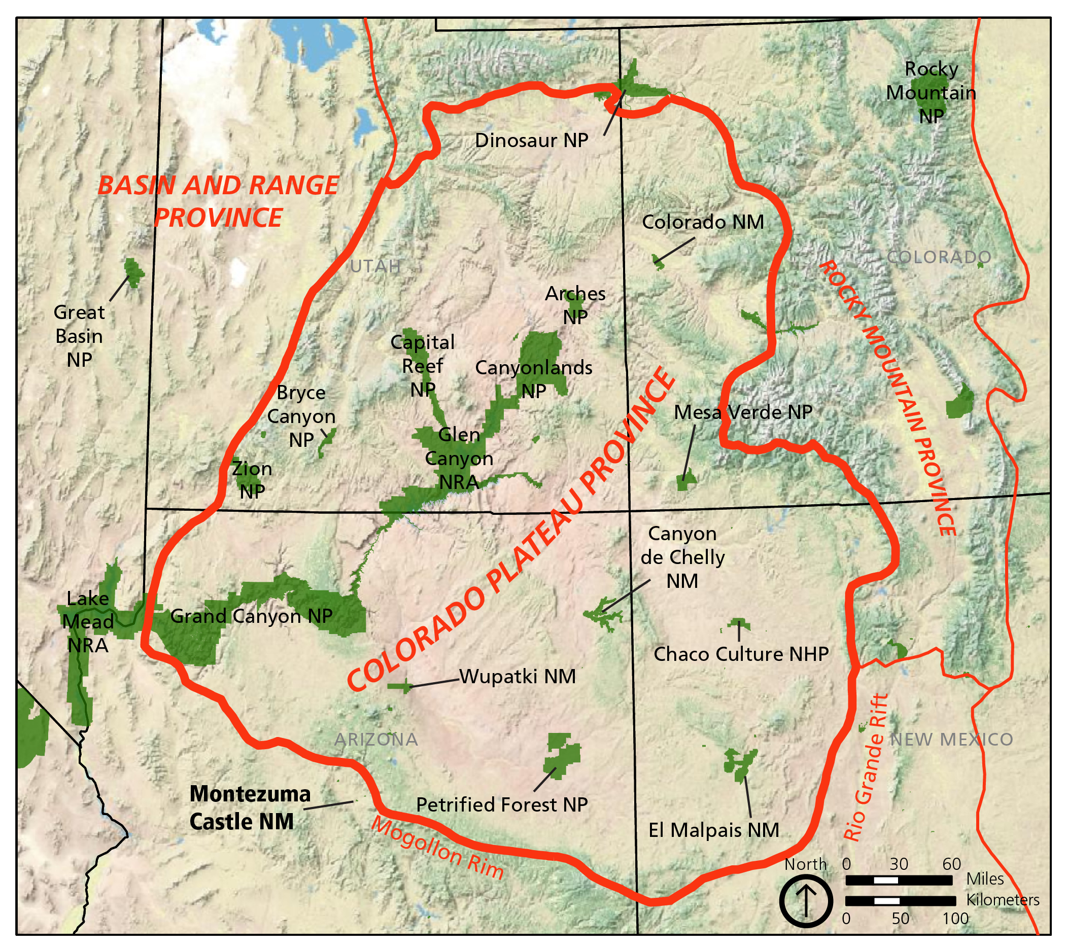 Four Corners National Park Map