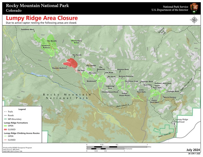 Raptor Closures - Rocky Mountain National Park (U.S. National Park Service)