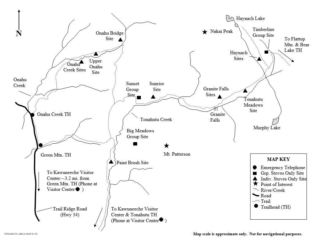 Tonahutu Area Map - Rocky Mountain National Park (U.S. National Park ...