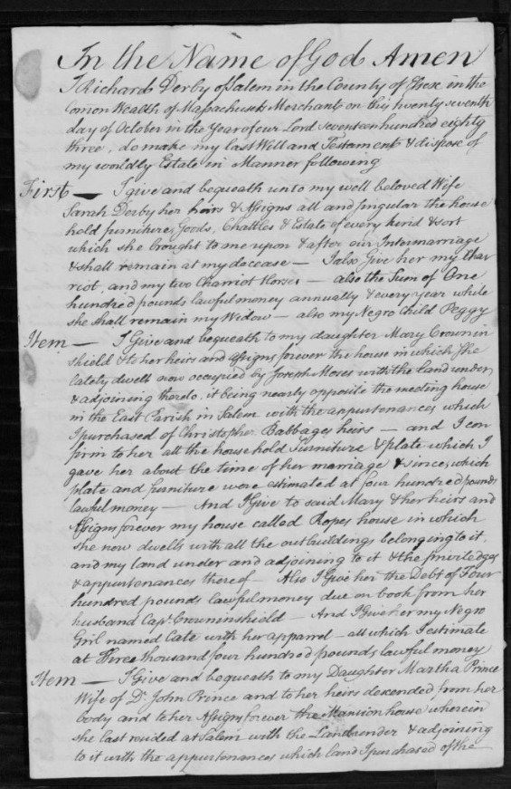 Richard Derby & Enslaved People in Salem - Salem Maritime National ...