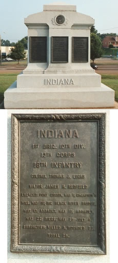 16th Indiana Infantry - Vicksburg National Military Park (U.S. National ...