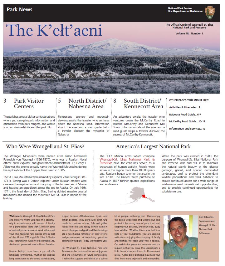 Park Newspaper Archive - Wrangell - St Elias National Park & Preserve ...