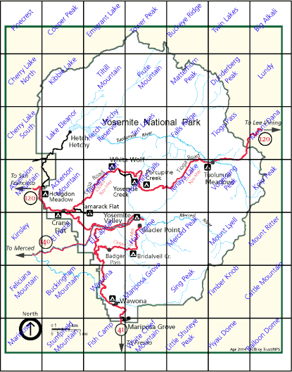 Topographic Map Of Yosemite National Park - United States Map