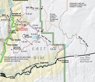 East Rim Wilderness Trail Descriptions - Zion National Park (U.S ...